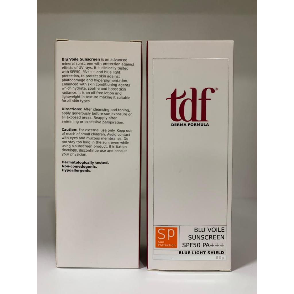 TDF Blu Voile Sunscreen SPF50 PA+++ 50g | Shopee Malaysia