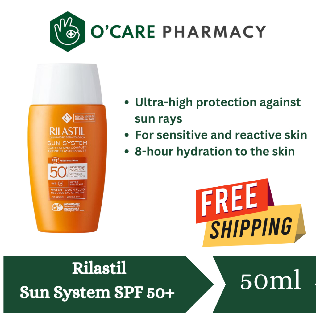 RILASTIL Sun System COMFORT/WATER TOUCH FLUID SPF 50+ Sun Screen (50ml ...