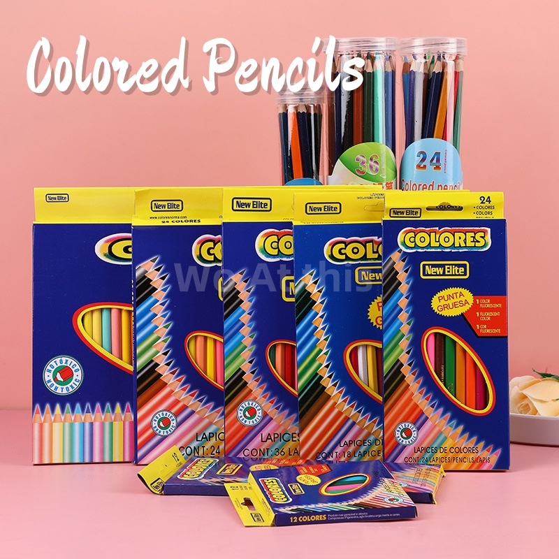 Colored Pencils 12/24/36/48 Colours Pensel Warna/pensil warna ...