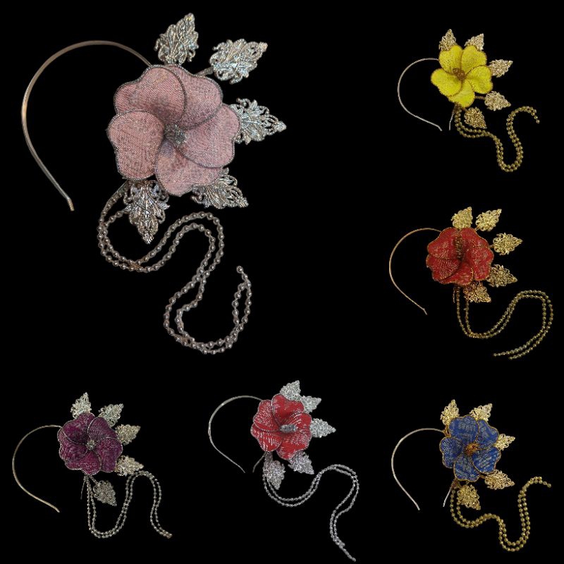 Sanggul tepi berjurai dan berbunga songket 1 bunga | Shopee Malaysia