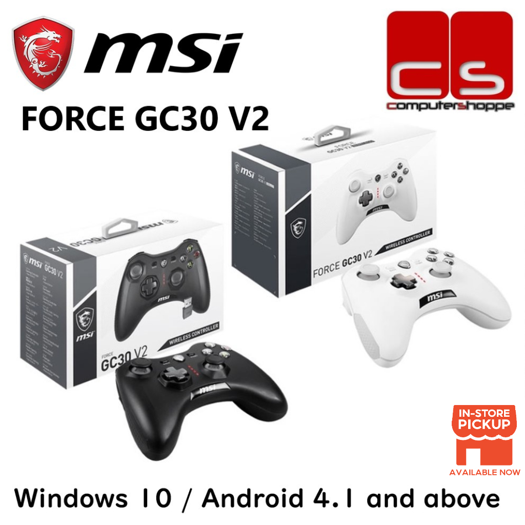 MSI Force GC30 V2 Wireless Gaming Controller - Black/White | Shopee ...