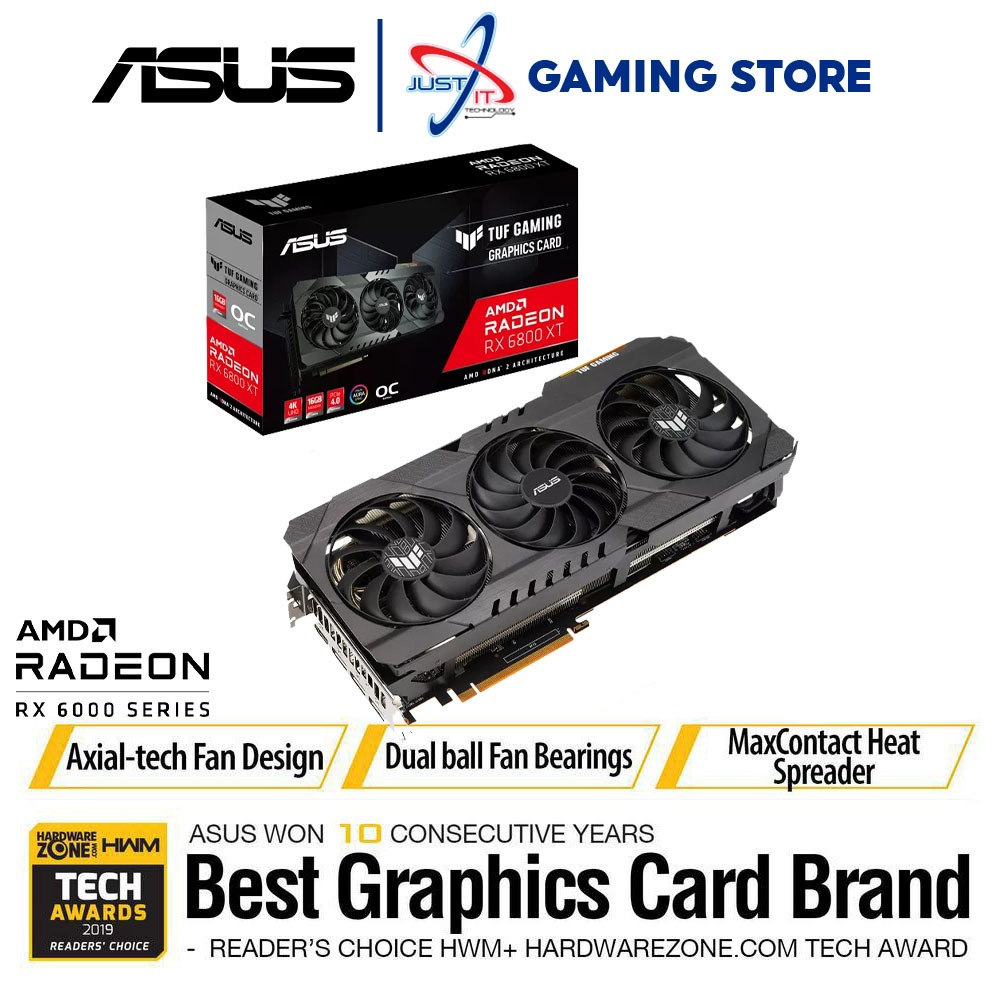 ASUS TUF RX 6800 XT OC 16GB DDR6 GRAPHICS CARD ( TUF-RX6800XT-O16G ...