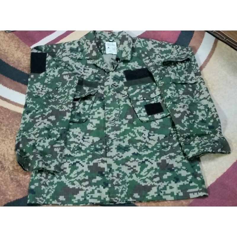 BAJU LORENG/CELORENG ASKAR DARAT BARU SAIZ ASAL XL SELEPAS ALTER (M-L ...
