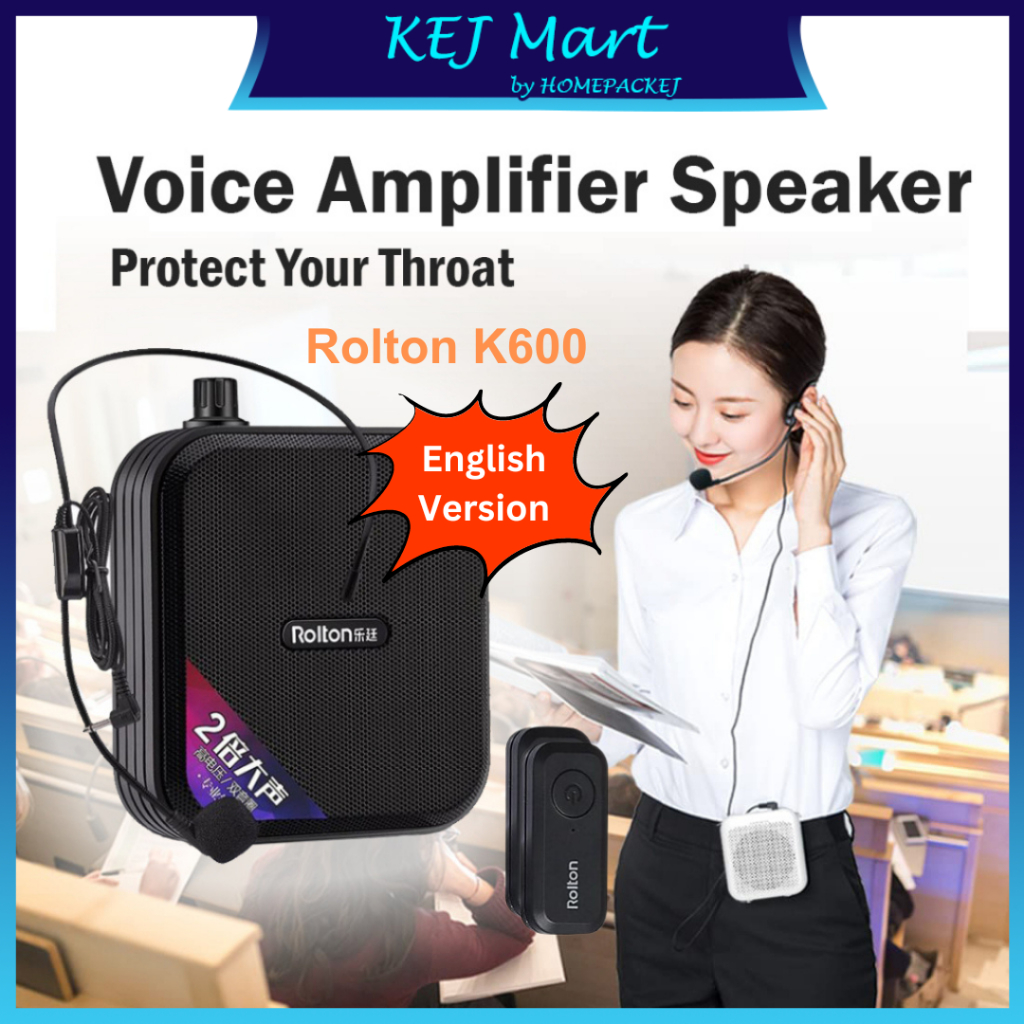Rolton K600 Bluetooth Voice Amplifying Speaker Microphone EXTRA Loud Live Presentation Teaching ...