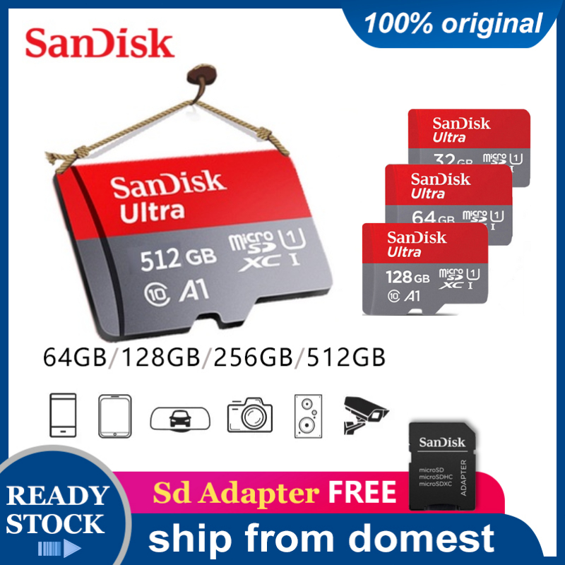 SanDisk Class 10 Miniature SD Card 64GB 32GB MicroSD Memory Card 512GB ...