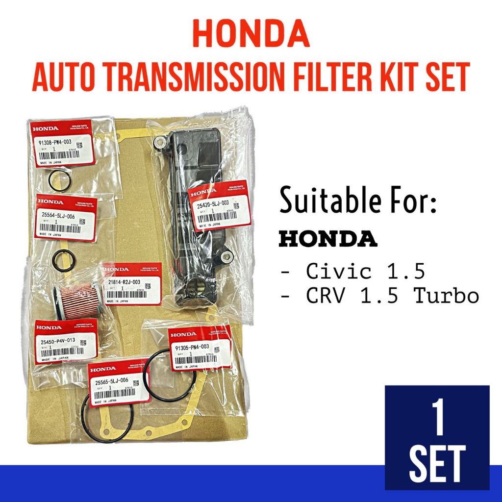 【100% ORIGINAL】HONDA AUTO TRANSMISSION FILTER KIT SET CVT - CIVIC FC 1. ...