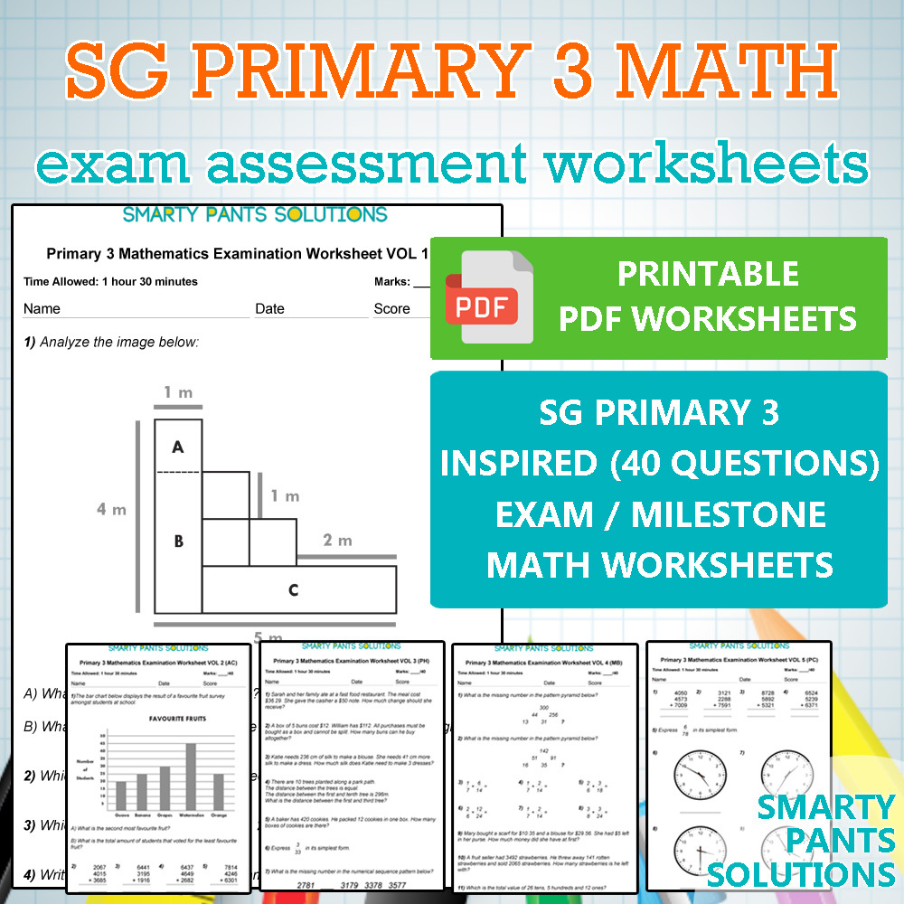 🏅 Singapore Primary 3 School Mock Exam Assessment SG Worksheet Quiz ...