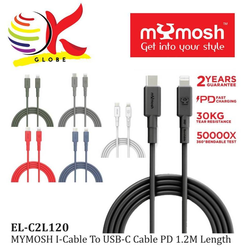 MYMOSH EL-C2L120 CABLE I-CABLE TO USB-C PD 1.2M/FAST CHARGING/ 30KG ...