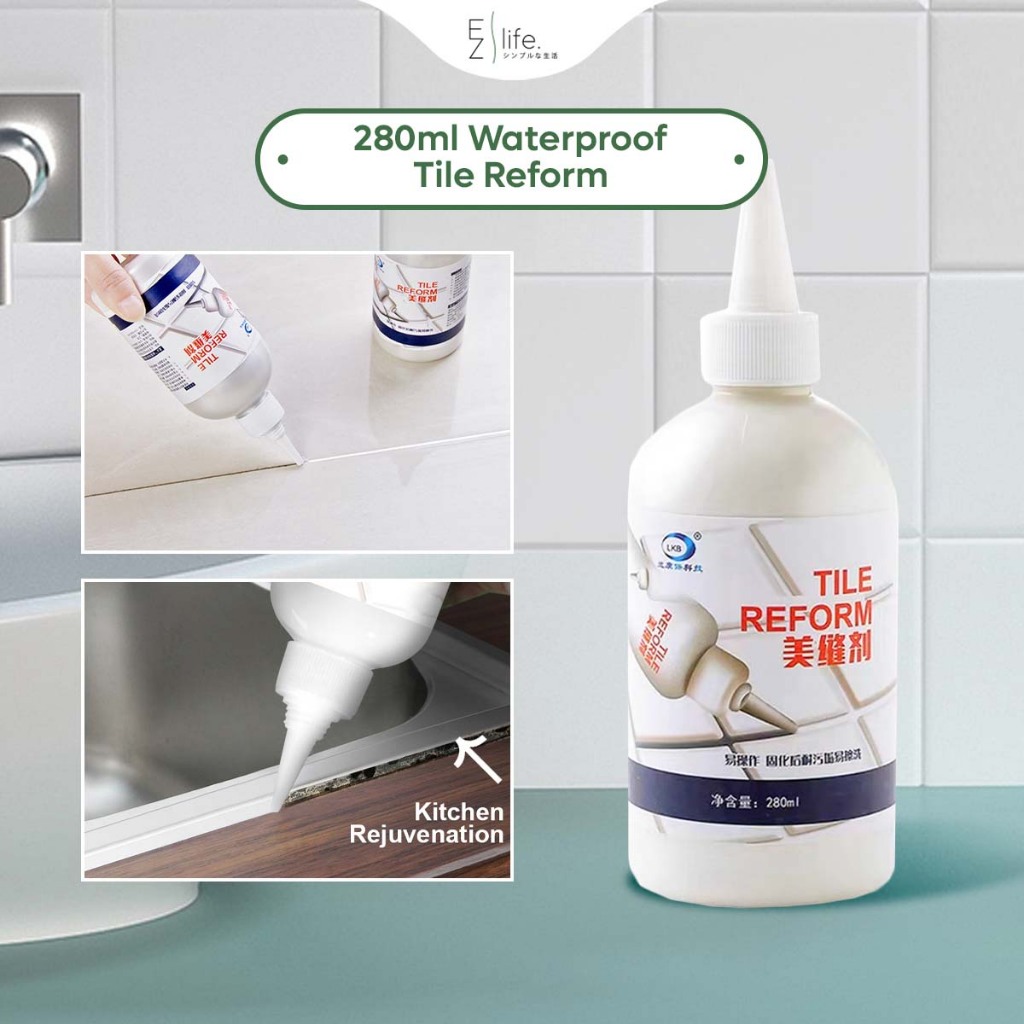 Pembaikan Jubin Kalis Air 280ml Tile Reform Waterproof White Gap Refill ...
