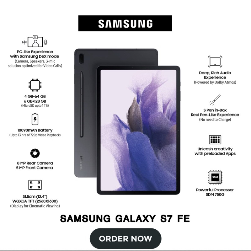 ORIGINAL USED SAMSUNG GALAXY S7 FE WI-FI 2021 (12.4) SNAPDRAGON 750G | Shopee Malaysia