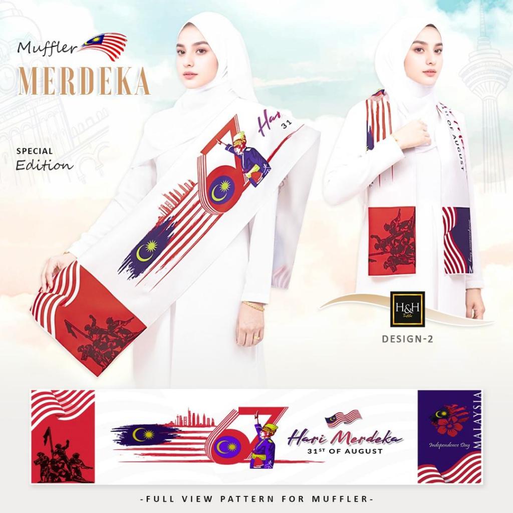 [READY STOCK] MAFLA MERDEKA 2024 Premium Quality 1 Side Printing Muffler Selendang Selempang By ...