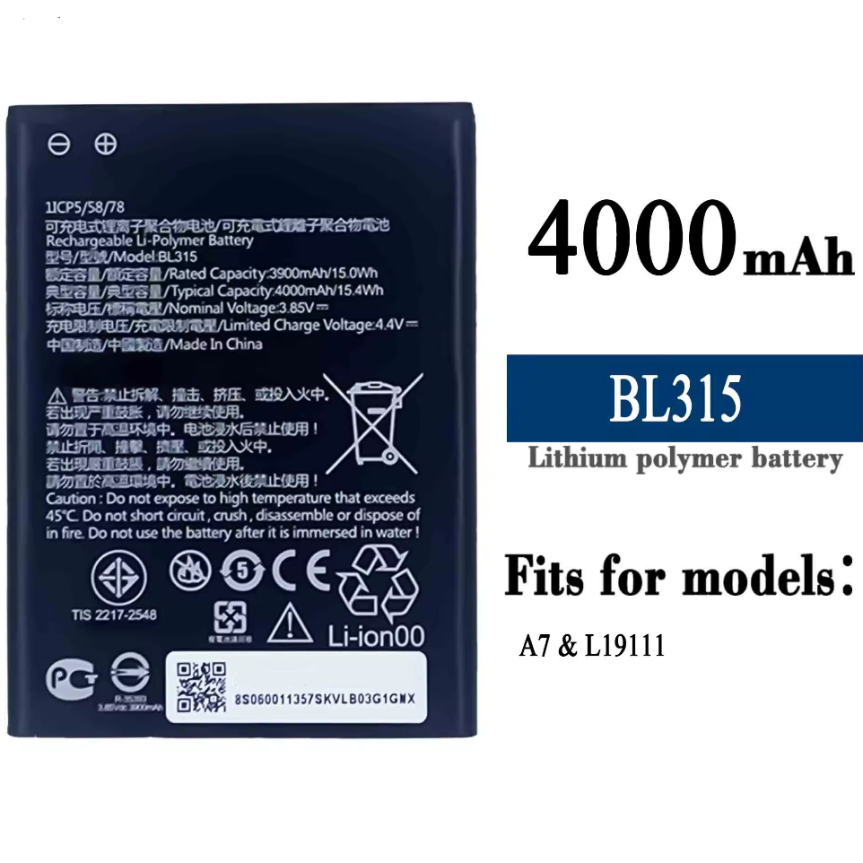 4000mAh NEW ORI Long Lasting Stable Battery BL315 BL 315 for LENOVO A7 ...