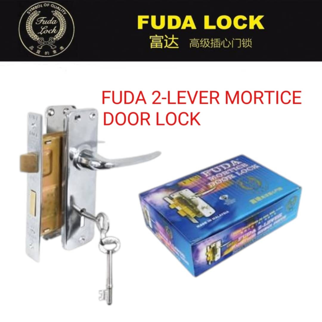 ~ Fuda 2 Lever Mortice Door Lock Mortice Level Handle Lock Latch Set ...