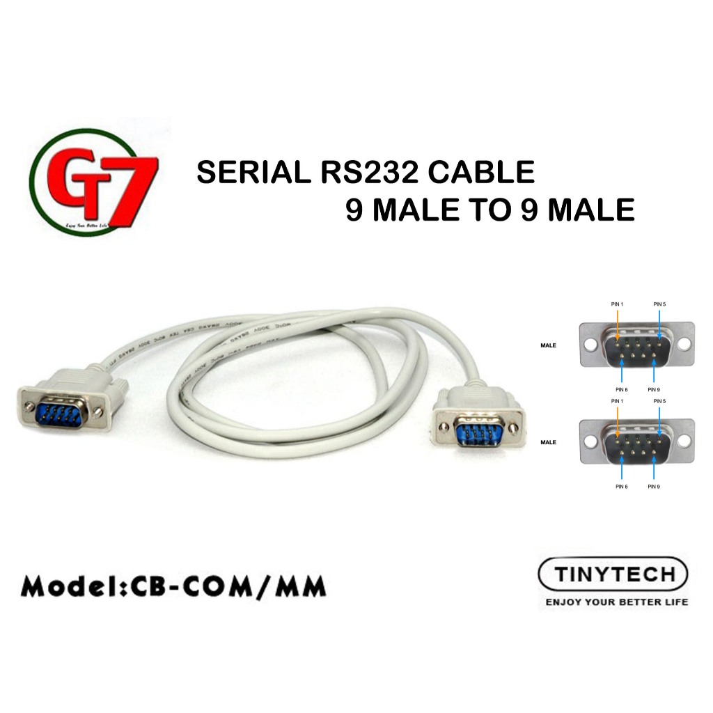 TINYTECH SERIAL RS232 - 9 PIN MALE TO 9 PIN MALE CABLE (CB-COM/MM ...
