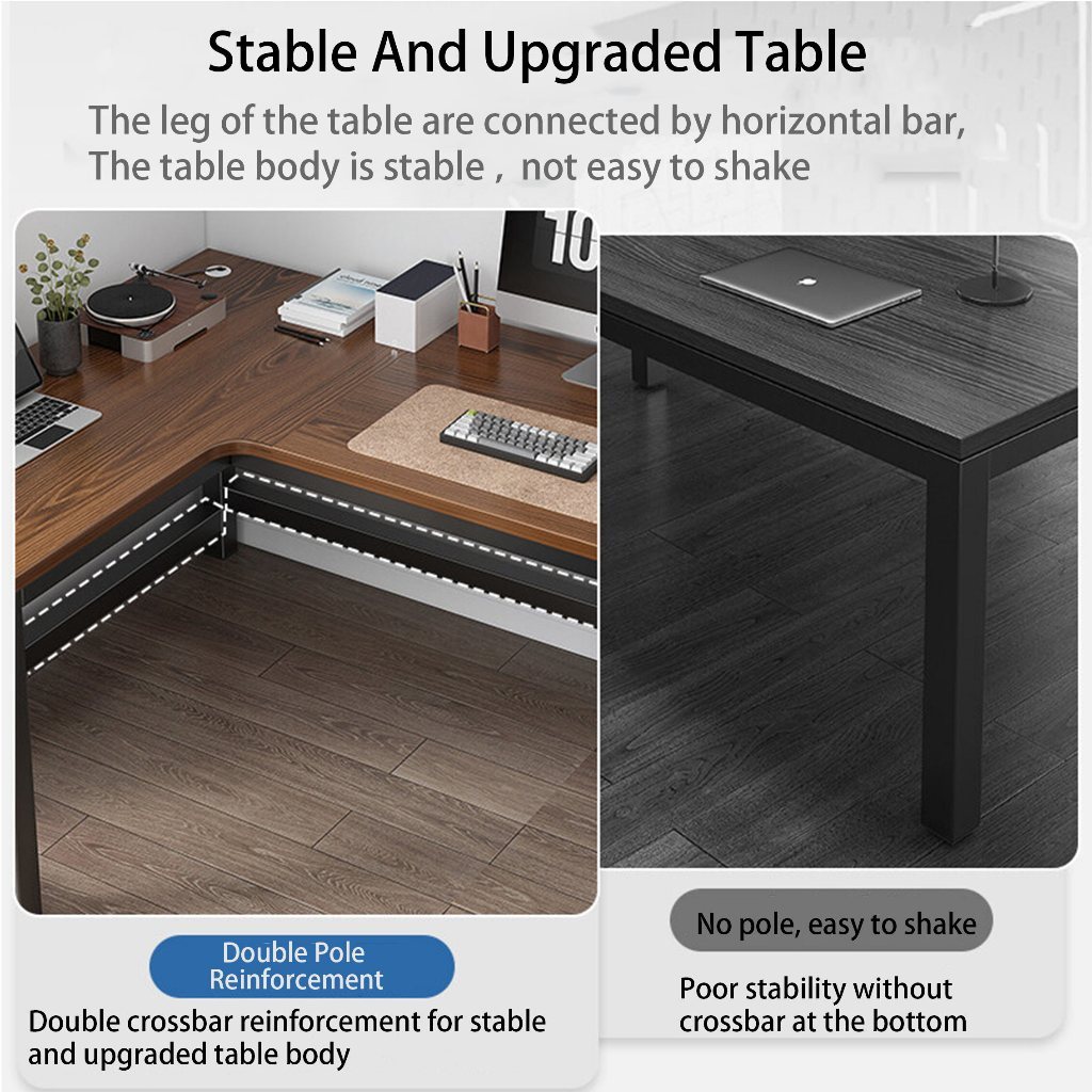 L Shape Study Table& Computer Desk Writing Table Office Table Meja ...