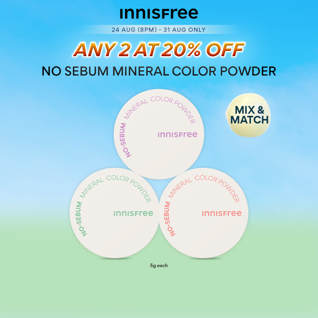 [24 (8PM) - 31 AUG PAYDAY SALES]INNISFREE No-Sebum Mineral Color Powder ...