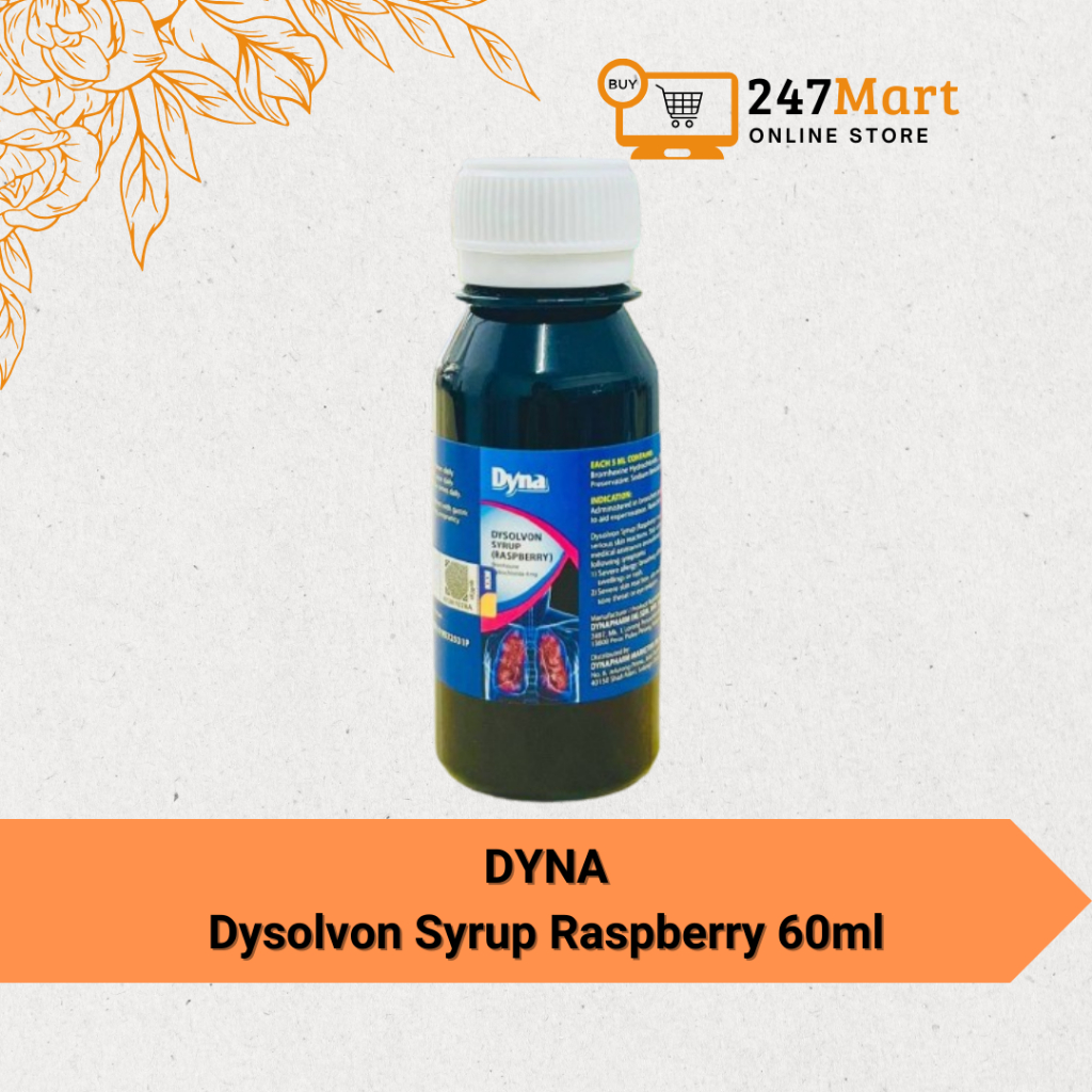 DYNA Dysolvon Syrup 60ml(Raspberry) - Loosening mucus (phlegm) | Shopee ...