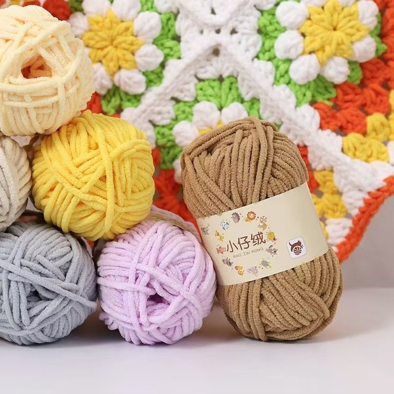 Chunky Yarn Soft Cotton Handmade Thread 4mm Crochet Knittig Polyester ...