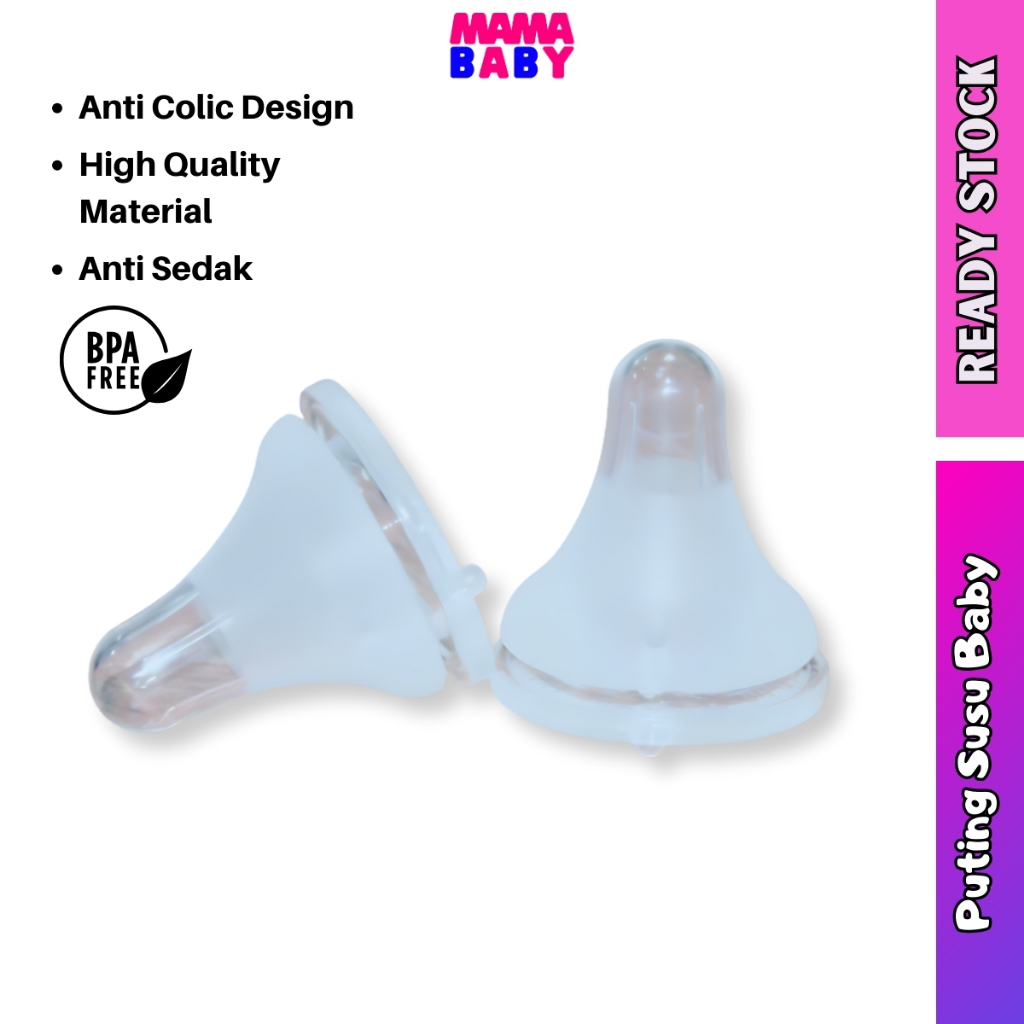 𝑴𝒂𝒎𝒂𝒃𝒂𝒃y Puting Baby Bottle feeding teat Puting Susu baby Slimneck teat ...