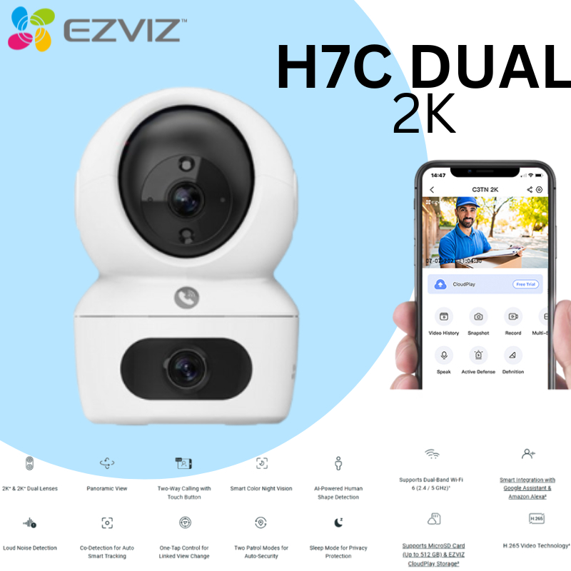 HIKVISION EZVIZ CCTV (Top Global Brand) H7C Smart Wireless WiFi Camera ...