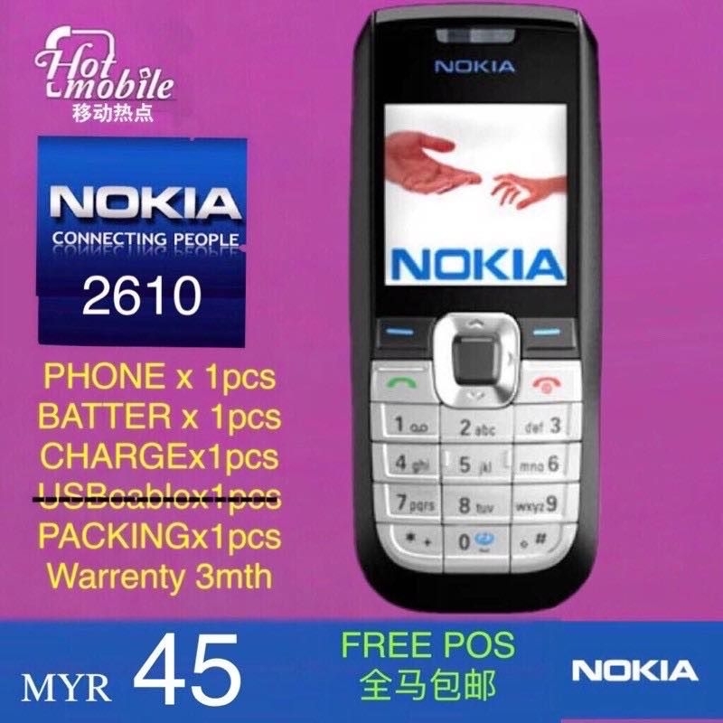 Original NOKIA 2610 2nd Renew.Set Telefon 原装诺基亚 2610 二手翻新手机、 | Shopee Malaysia