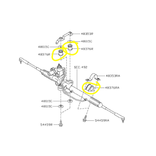 NISSAN ELGRAND E51 STEERING RACK RUBBER BUSH SETS ORIGINAL | Shopee ...