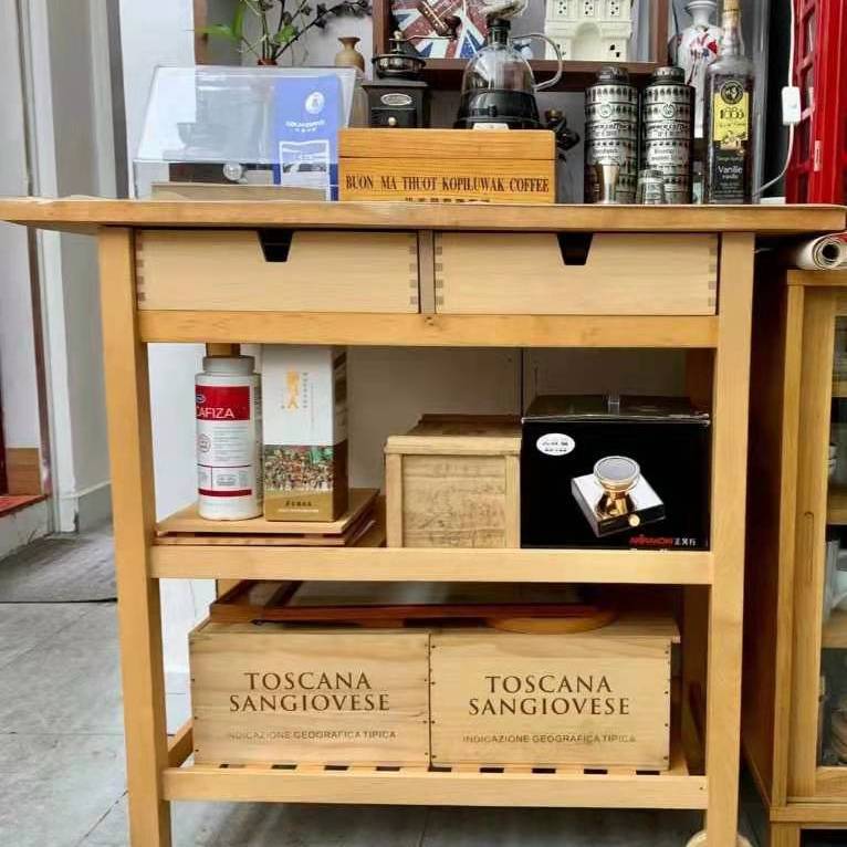 Floya Kitchen Cart Solid Wood Storage Rack Mobile Table Vegetable ...