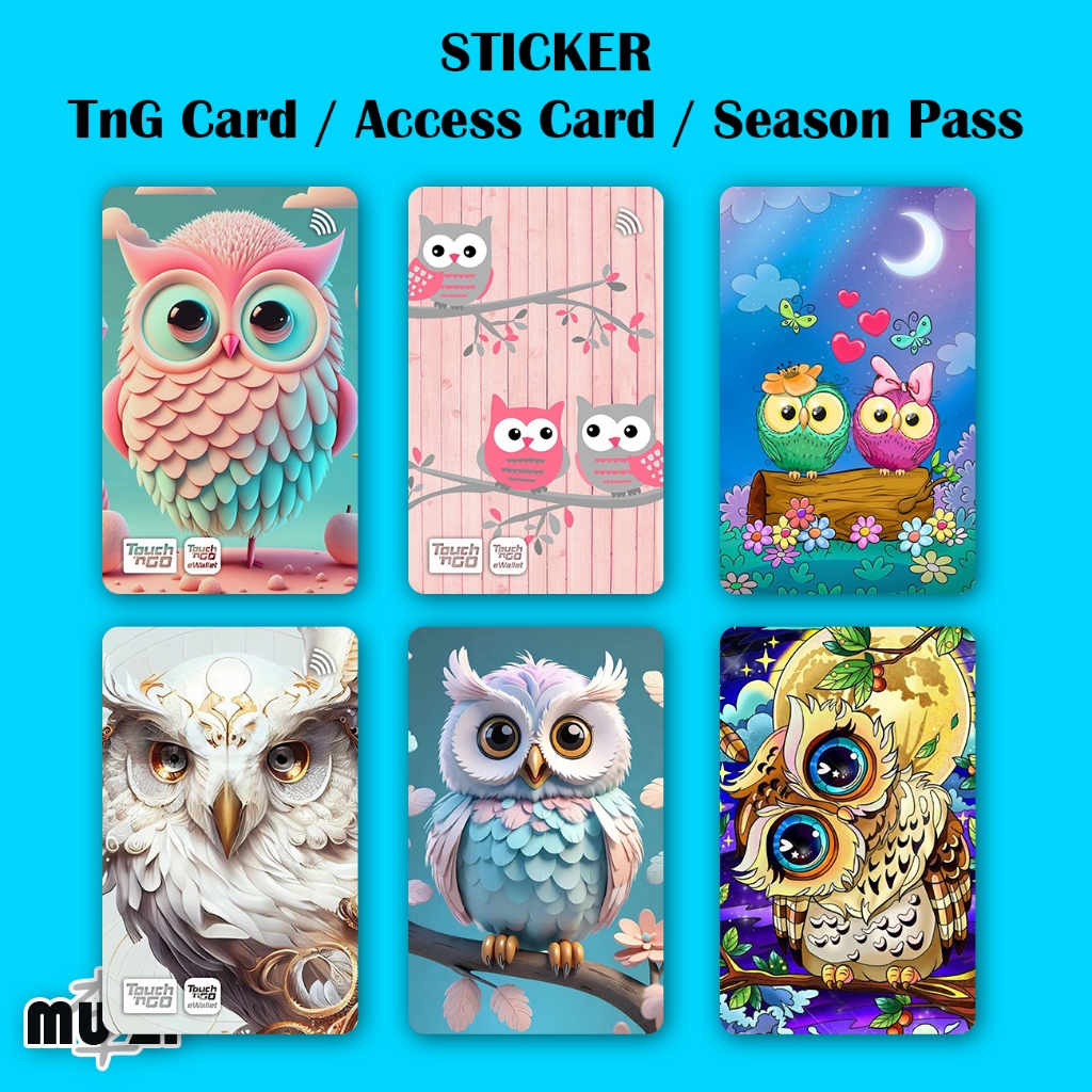 Owl TnG Card STICKER NFC STICKER Waterproof Thick Hard Material Owl ...
