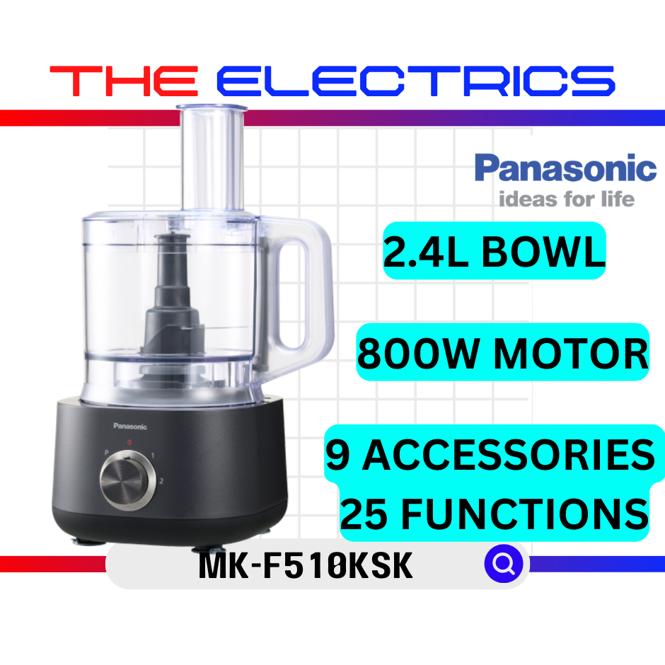 PANASONIC FOOD PROCESSOR WITH 9 ACCESSORIES FOR 25 FUNCTIONS MK-F510KSK ...