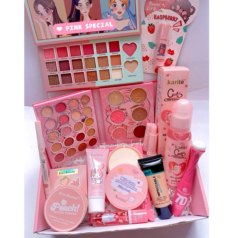 SET MAKEUP PINK SUPRISE BOX 🩷💖 SET MAKEUP LENGKAP 😍 PINKY MAKEUP SETS ...