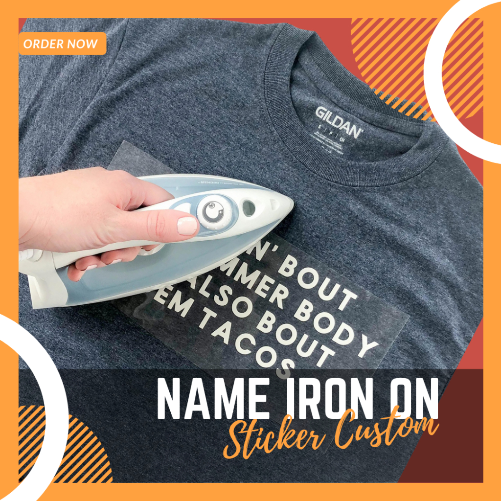 Custom Name Sticker for Fabric | Nama/Nombor/Ucapan/Lain2 | Tampal pada ...