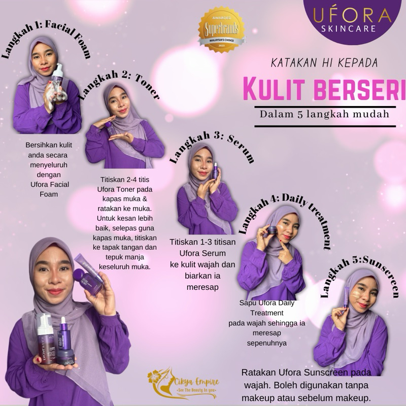 Skincare Ufora Advance set ( Facial Foam, Toner, Serum, & Sunscreen ...