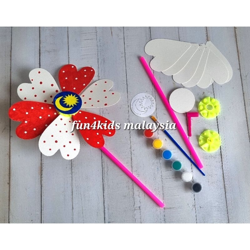 Malaysia /Merdeka Craft Kit | DIY Malaysia Theme Pin Wheel | Shopee ...