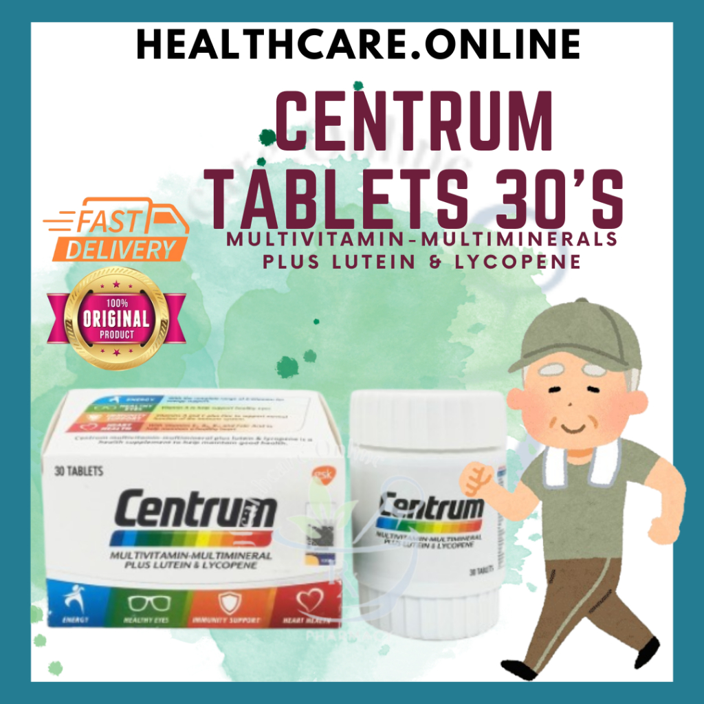 CENTRUM MULTIVITAMIN-MULTIMINERAL PLUS LUTEIN & LYCOPENE TABLETS 30's ...