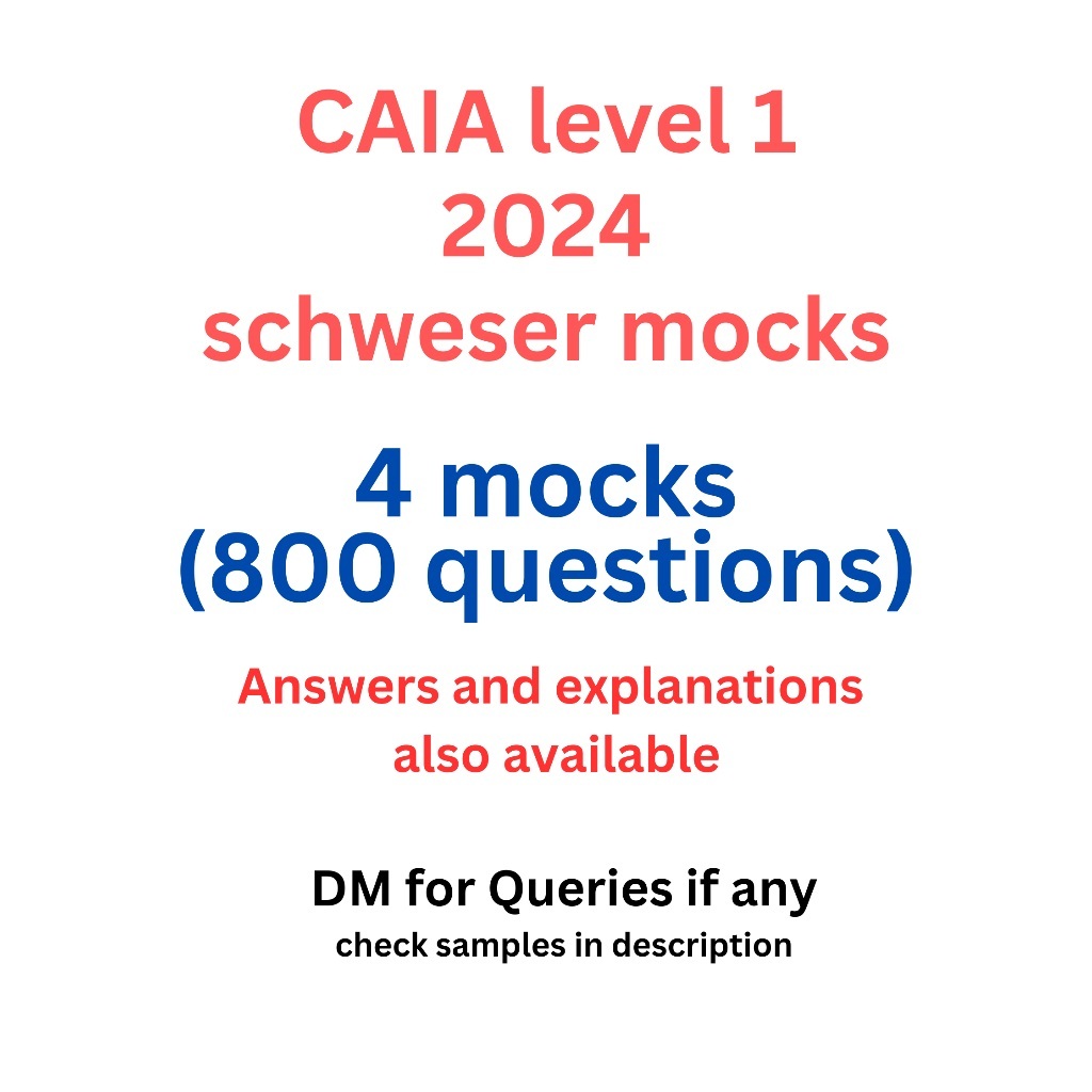 CAIA level 1 2024 mocks (4 mocks) | Shopee Malaysia