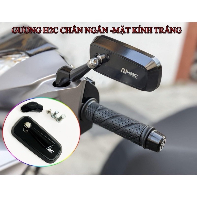 H2C CNC Side Mirror Rearview Universal Short Leg Mirror For All Motor ...