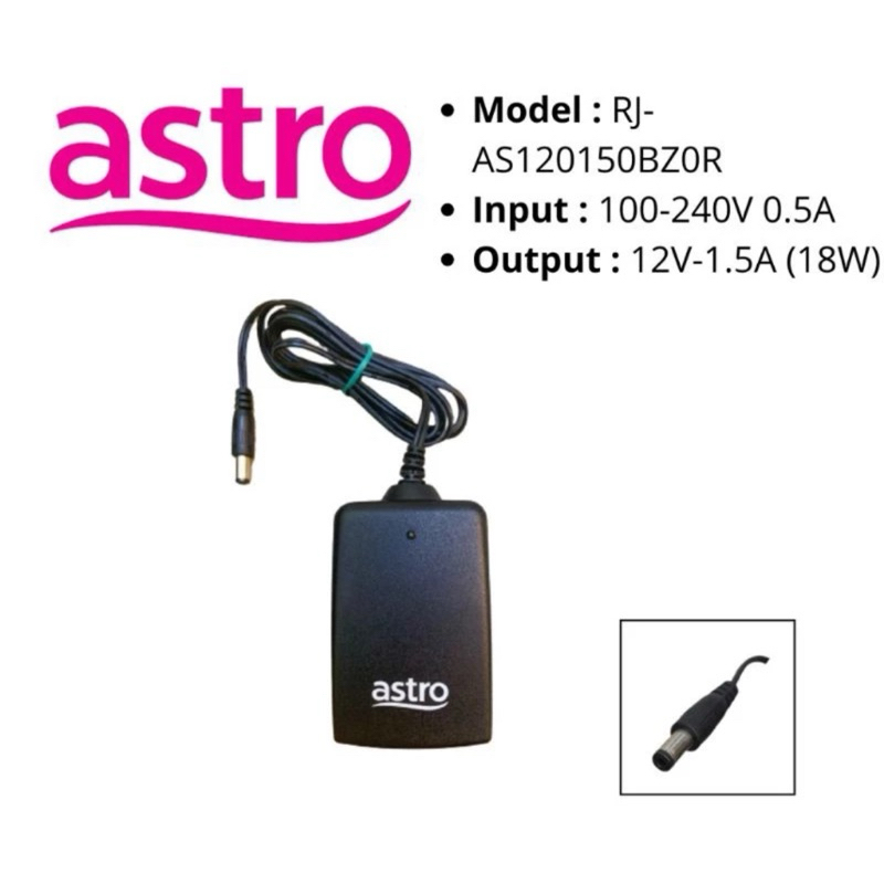 ORIGINAL ASTRO POWER SUPPLY ADAPTOR FOR ASTRO BEYOND PVR DECODER WAF013 ...