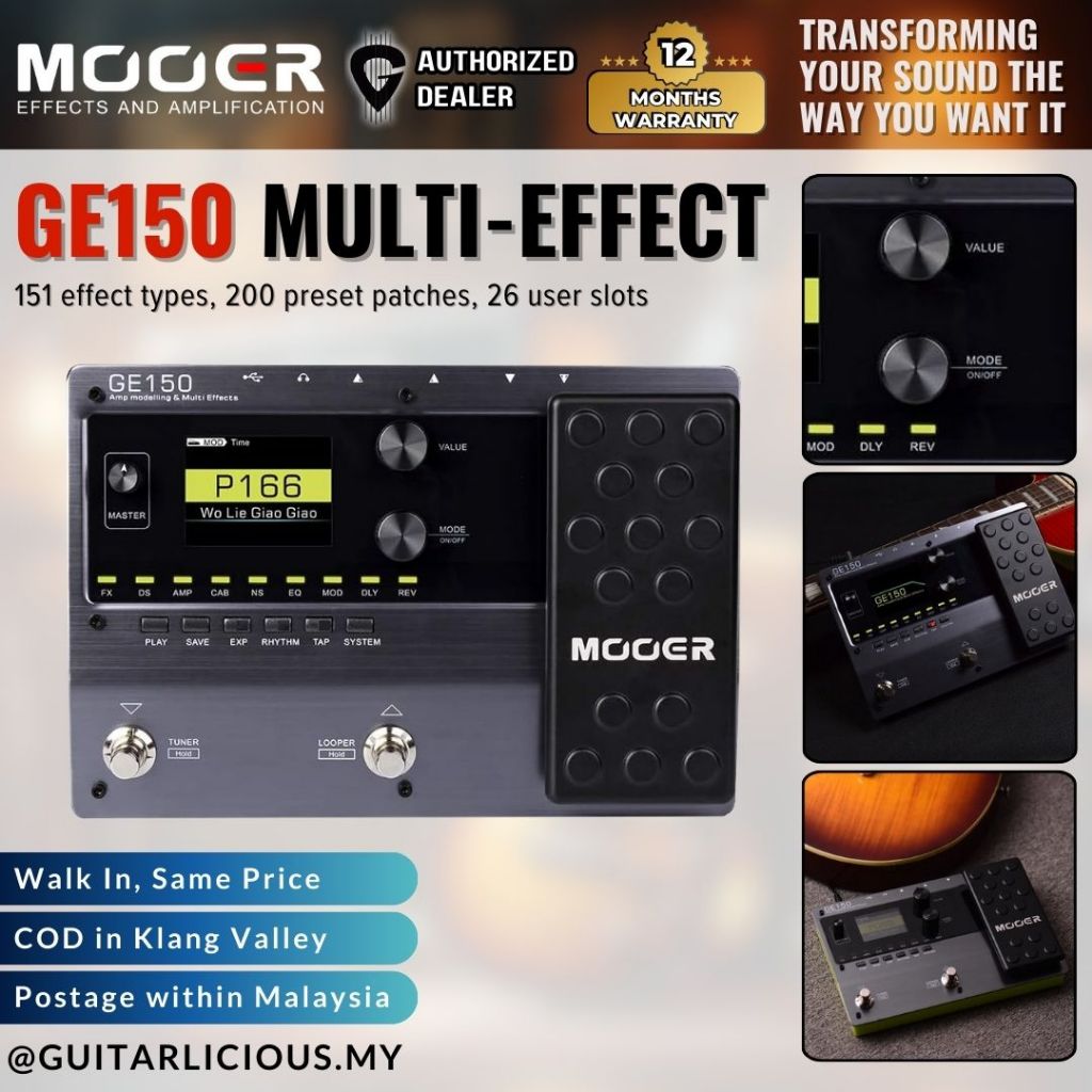 Mooer GE150 Multi-Effects Guitar Pedal ( GE-150 / GE 150 ) with wah ...