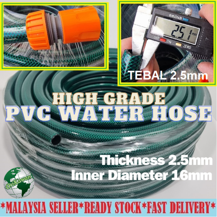High Grade PVC Rubber Water Hose Thickness 2.5mm Air Paip Tebal 2.5mm ...
