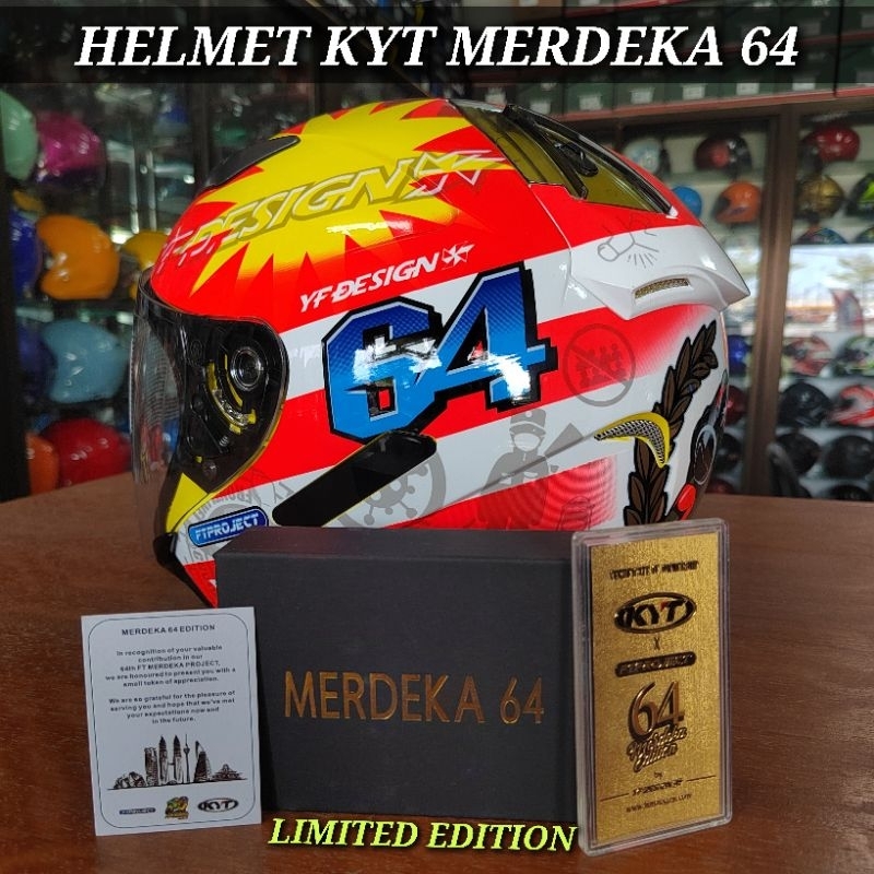 LIMITED EDITION HELMET KYT MERDEKA 64 SINGLE VISOR OPEN FACE 2021 ...