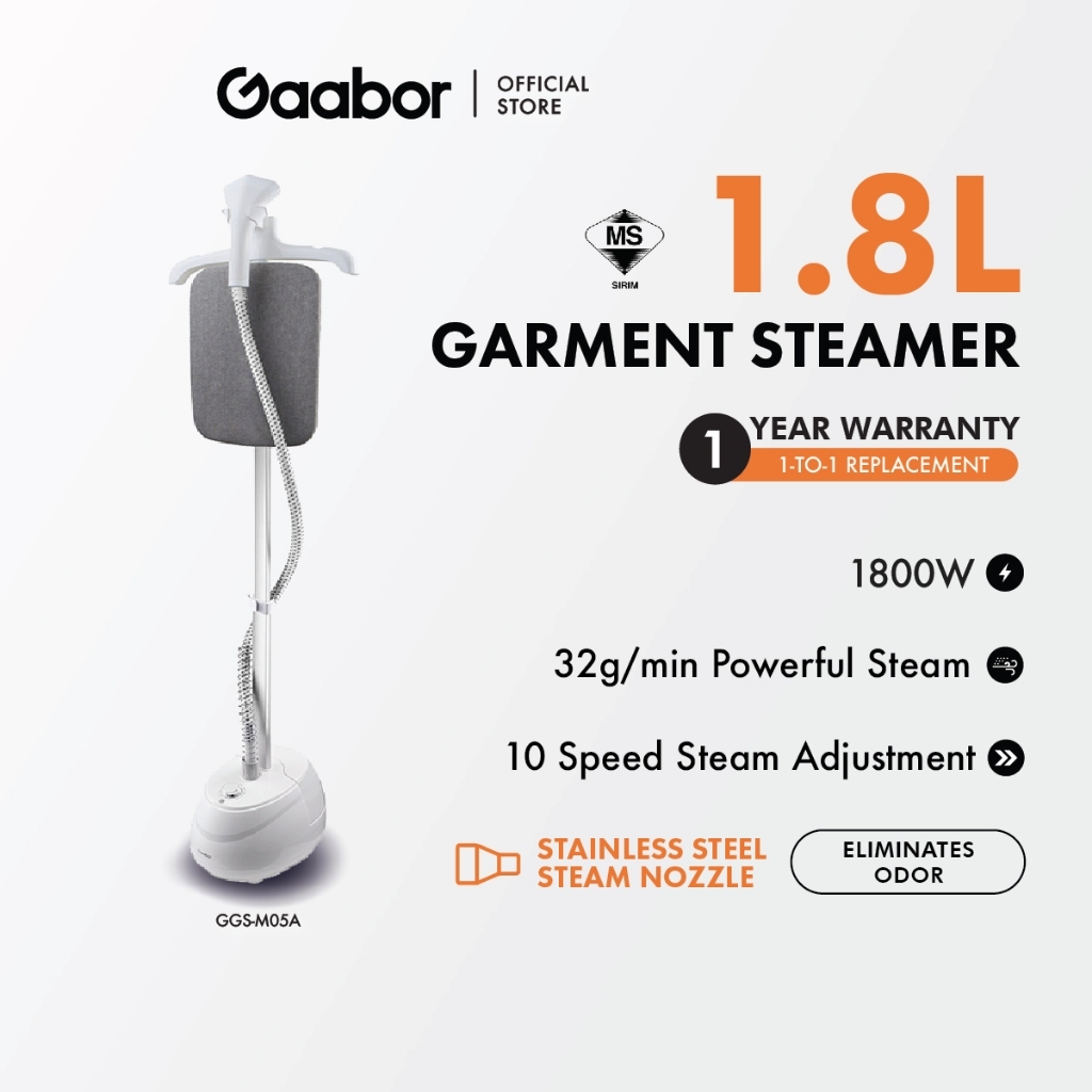 Gaabor Iron Steam Garment Steamer 1800W Stainless Steel Iron Board 1.8L ...