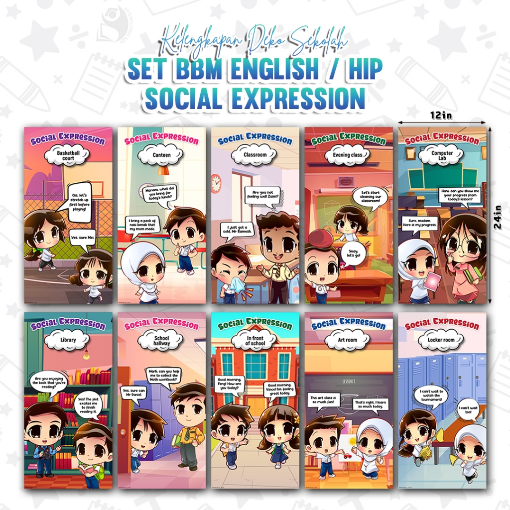 🌻1 DAY SHIP🌻 SET BANNER ENGLISH - SOCIAL EXPRESSION / HIP / HIGHLY ...