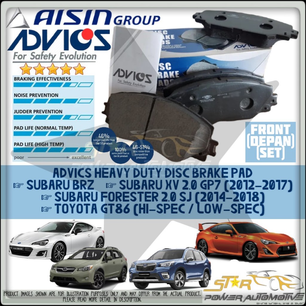 AISIN ADVICS Heavy Duty SUBARU BRZ SUBARU XV 2.0 GP7 FORESTER 2.0 SJ ...
