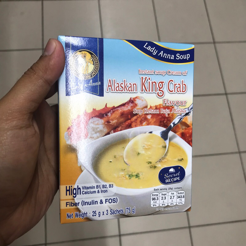 Lady Anna Instant Soup Cream of Alaskan King Crab Sup Raja Ketam Alaska ...