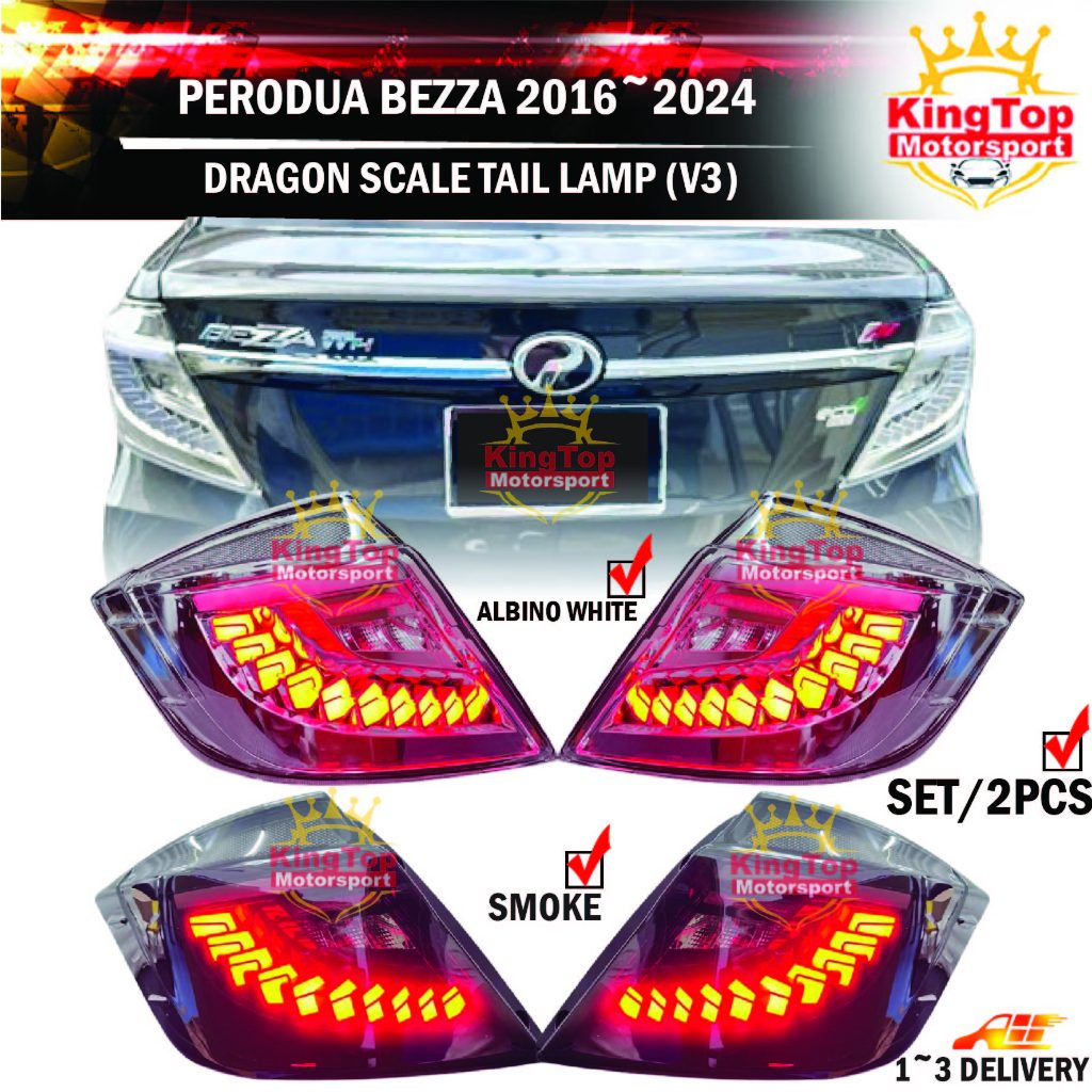 Perodua Bezza 2016 -2024 Dragon Scale Dynamic Tail Lamp With Signal ...