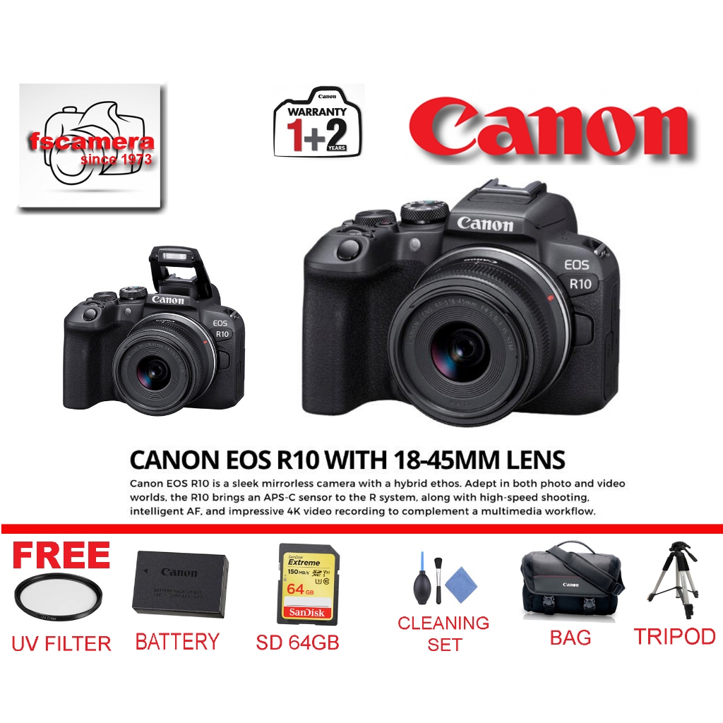 CANON ORI M'SIA EOS R10 KIT (18-45MM)/R10(18-150MM) /(BODY) IS STM FREE ...