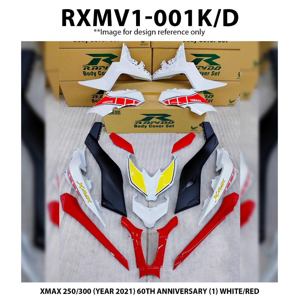 Cover Set Rapido Yamaha XMAX 250 / 300 V1 V2 60TH ANNIVERSARY (1) WHITE ...