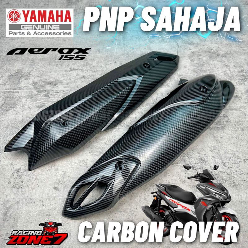 YAMAHA NVX155 V1 V2 Exhaust Cover Carbon/ NVX155 Ekzos Cover Carbon ...