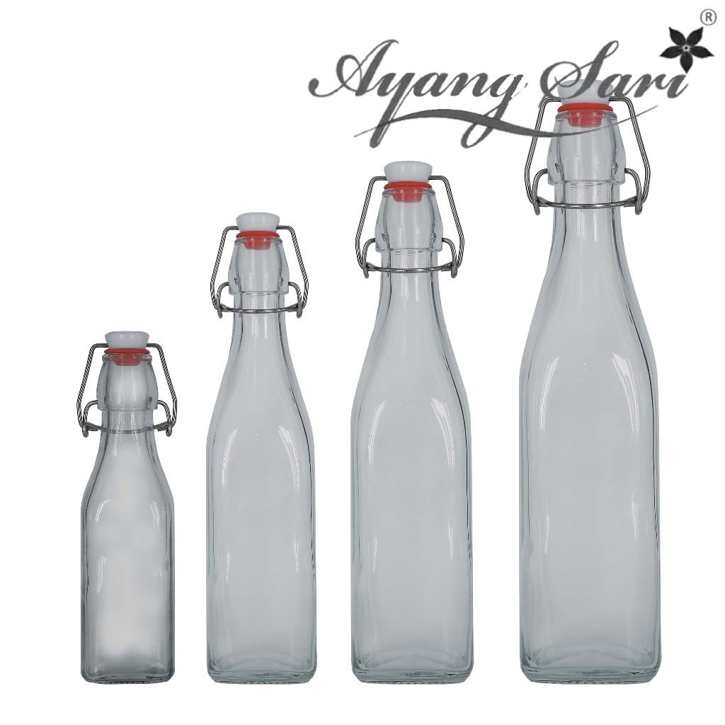 Air Tight Square Glass Bottle with Tight Closure/Botol Madu 250/500 ...