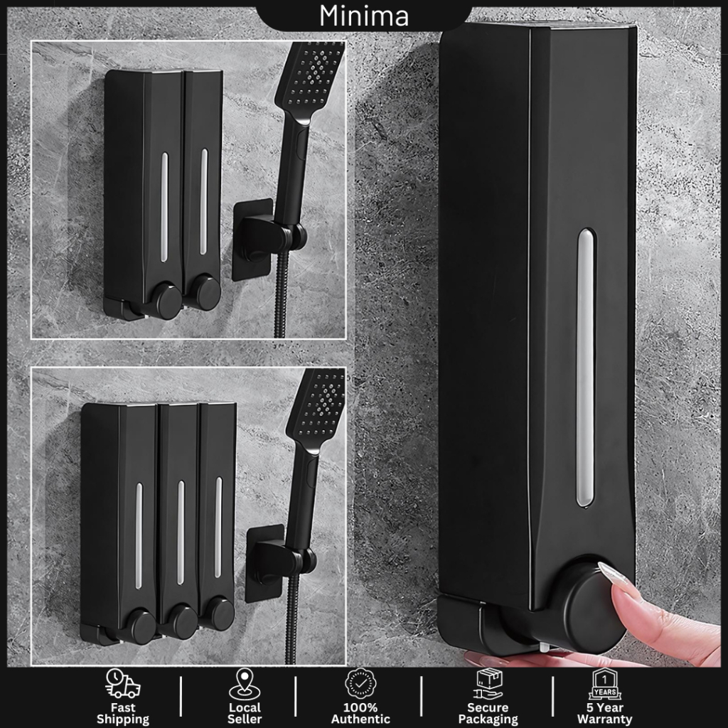 MINIMA 500ML Wall Mounted Bathroom Liquid Soap Dispenser Washing Lotion ...